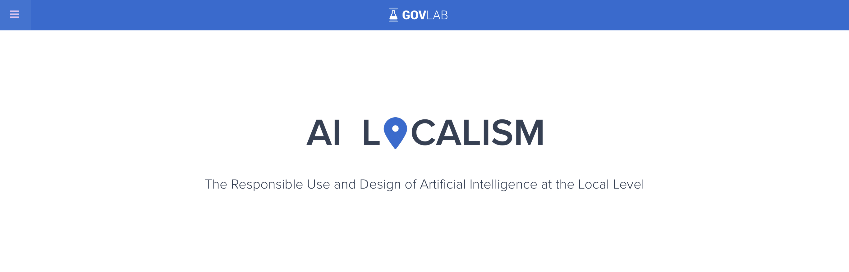 Announcing AI Localism | THE GOVLAB BLOG